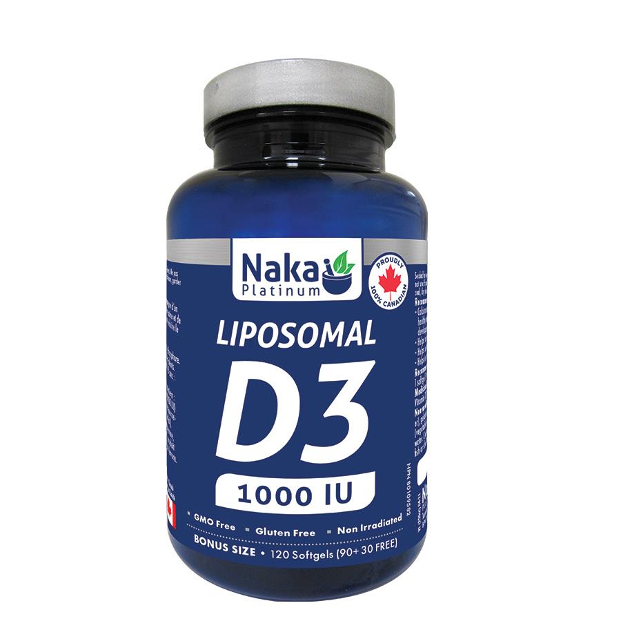 (Bonus Size) Platinum Liposomal D3 1000 IU - 120 softgels – Naka Pro