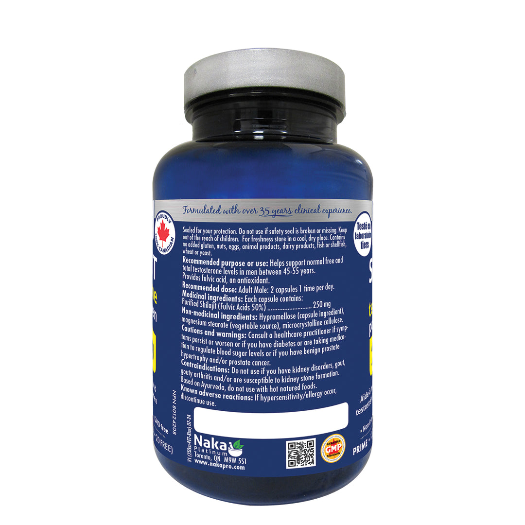 (Bonus Size) Platinum Shilajit Testosterone - 120/60 vcaps – Naka Pro