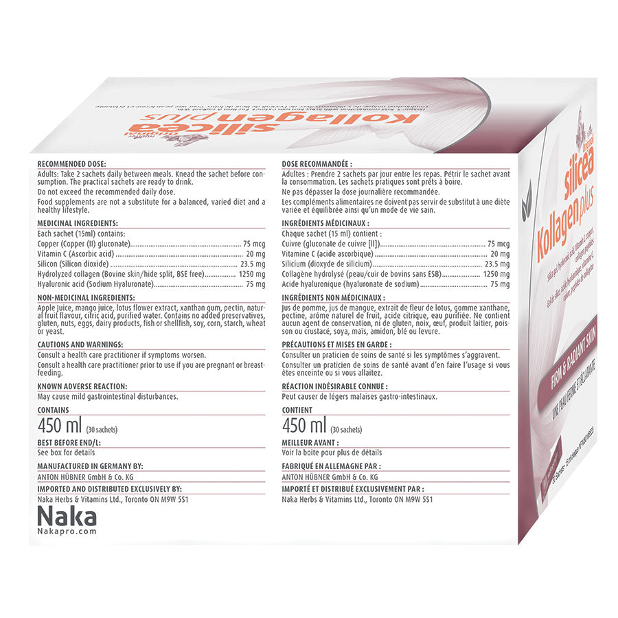 Hubner Original Silicea Kollagen Plus - 30 sachets (15ml each) – Naka Pro