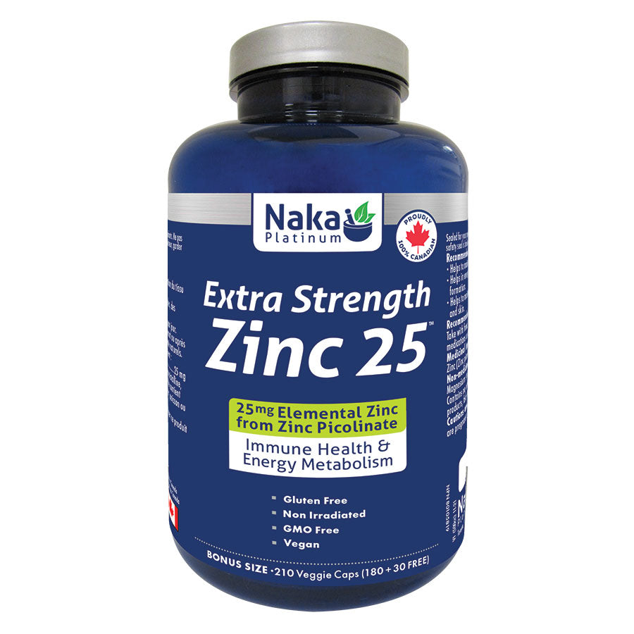 (Bonus Size) Platinum Zinc 25 Picolinate - 120 or 210 vcaps – Naka Pro